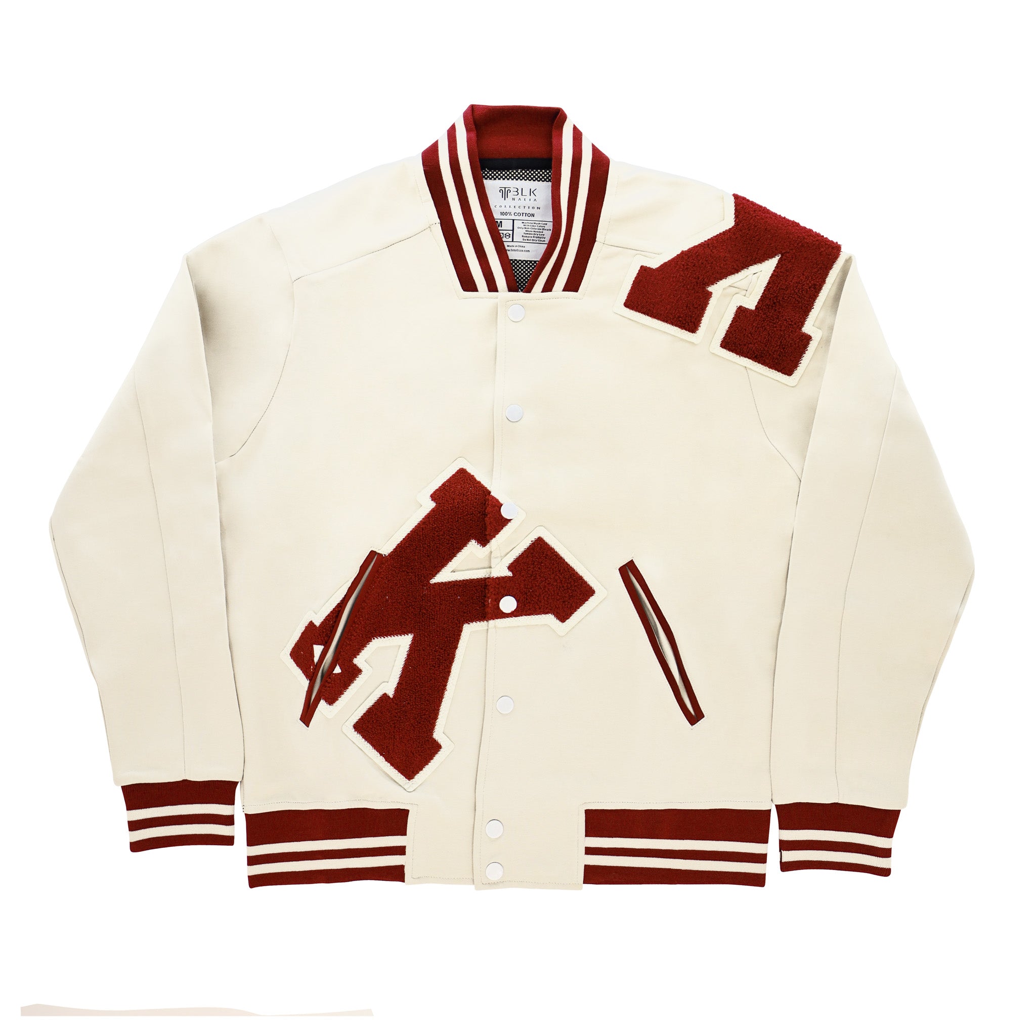 Cotton Varsity Jacket | Red White Varsity Jacket | Tenets