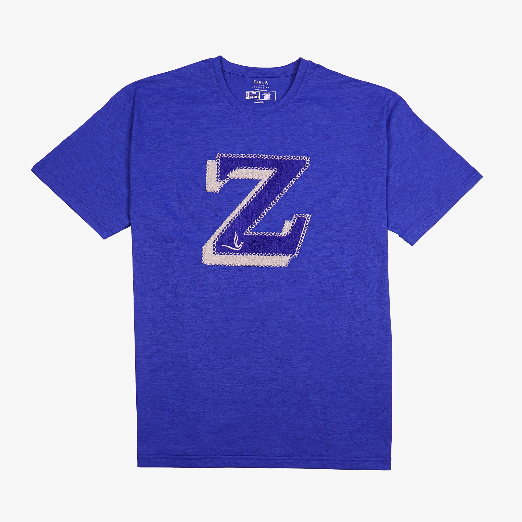 Zeta Premium Blue Double Chenille Patch T-Shirt – Tenets