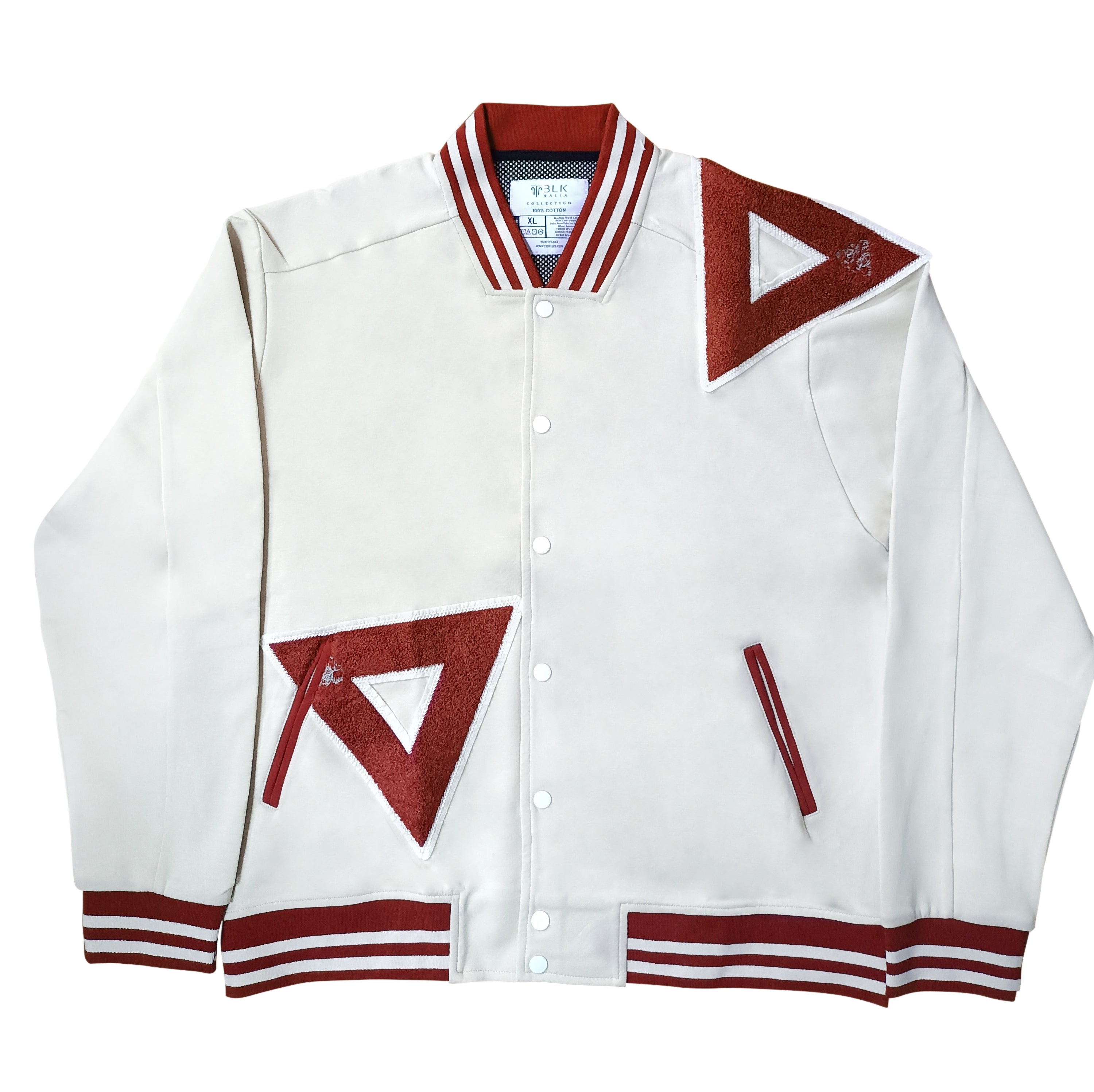 Cotton Varsity Jacket | Red White Varsity Jacket | Tenets
